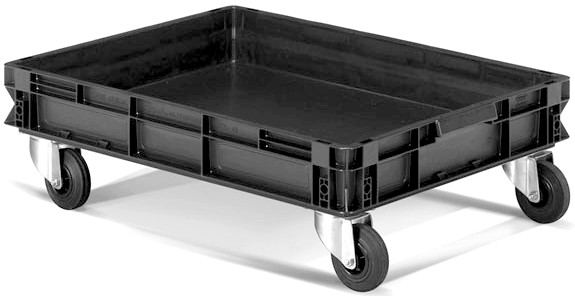 cassette plastica conduttiva 80x60 nera impilabile ruote cassette plastica conduttiva 80x60 nera impilabile ruote